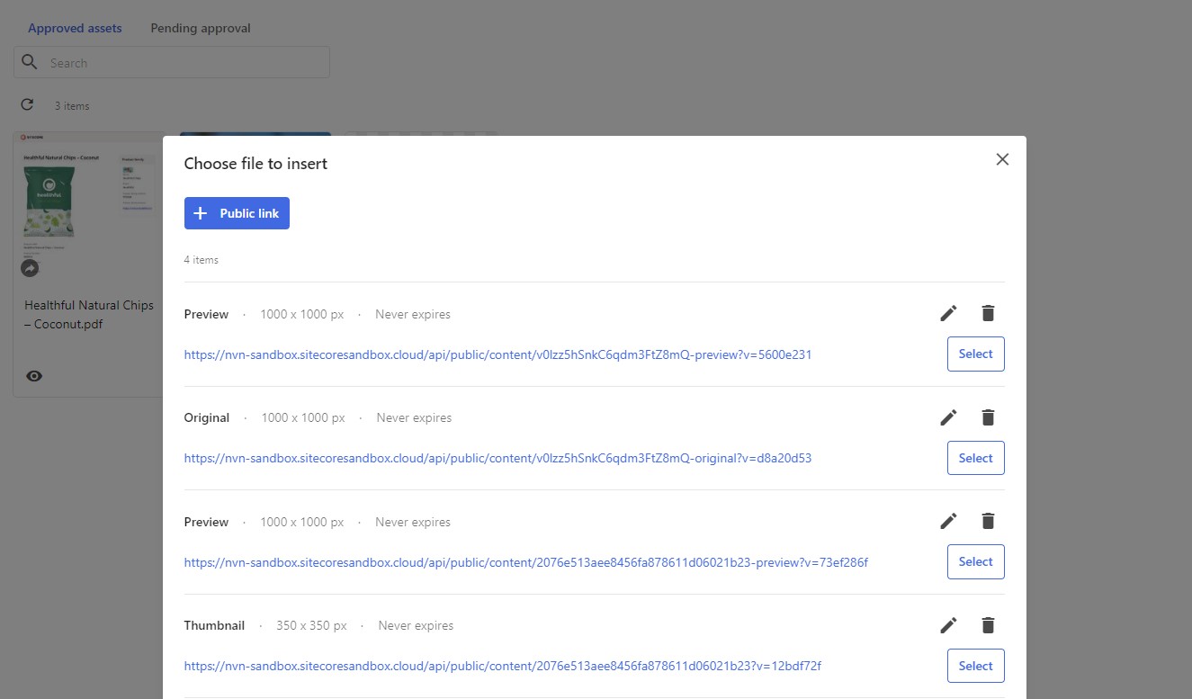 Selecting Public Links in Content Hub | Nicky Vadera
